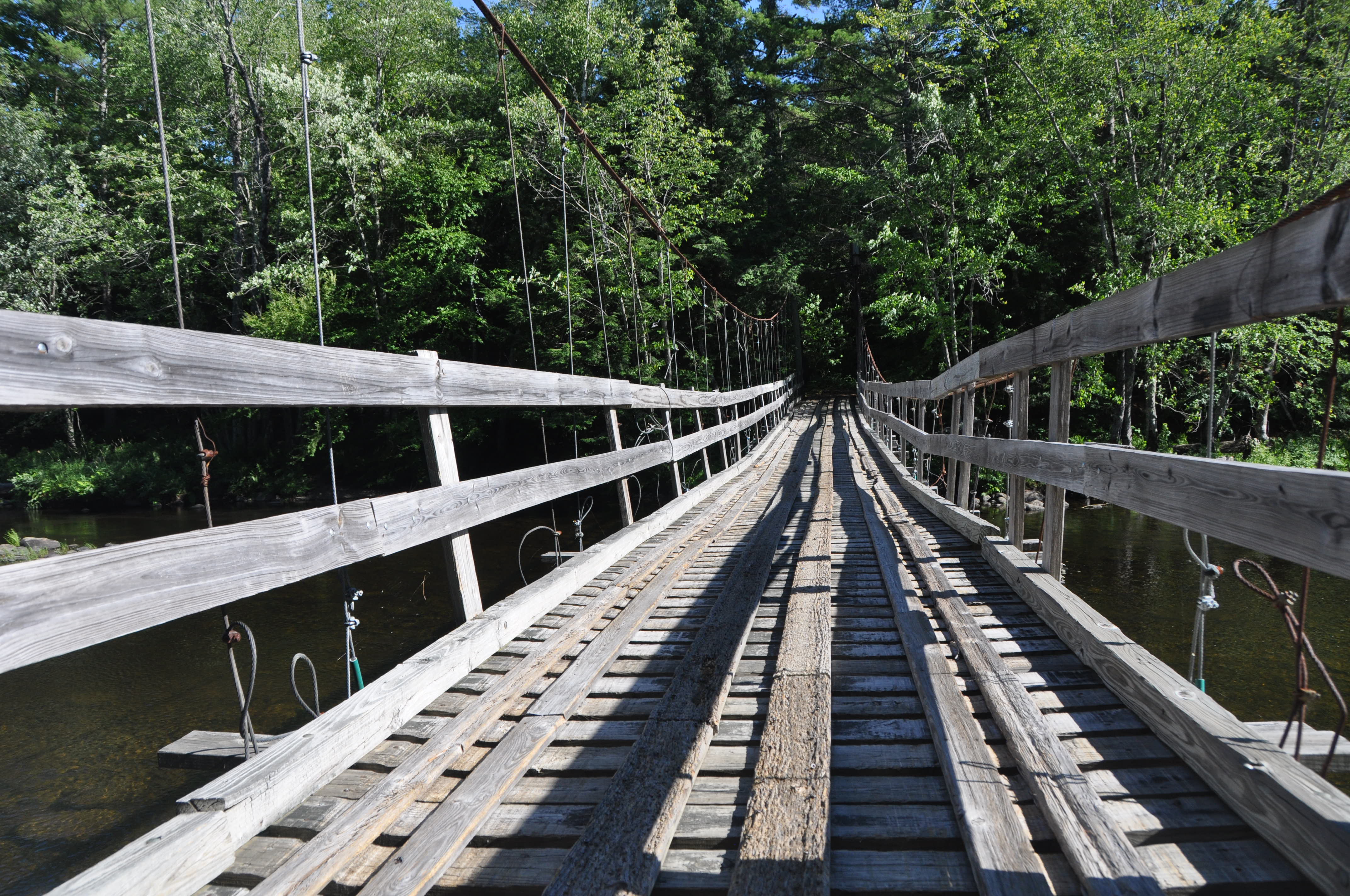 Suspension Bridge – Manson Park – Pittsfield Maine – Catching Marbles